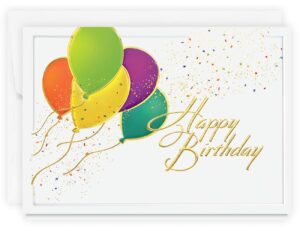 the gallery collection, 1 count card pack, birthday card with pearl lined envelope (balloons aloft)