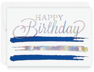 the gallery collection, 1 count card pack, birthday card with foil lined envelope (happy birthday hues)