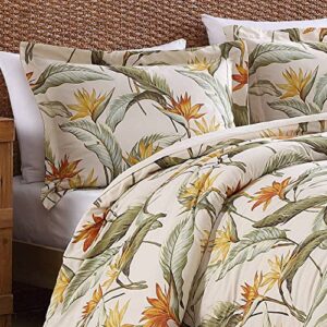 Tommy Bahama - Queen Duvet Cover Set, Cotton Bedding with Matching Shams & Button Closure, All Season Home Decor (Birds of Paradise Off-White, Queen)