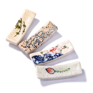 japanese style set of 4pcs ceramic chopstick stand rest tableware kitchen tools