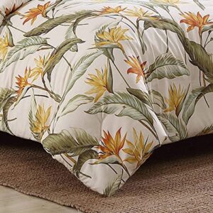 Tommy Bahama - Queen Duvet Cover Set, Cotton Bedding with Matching Shams & Button Closure, All Season Home Decor (Birds of Paradise Off-White, Queen)