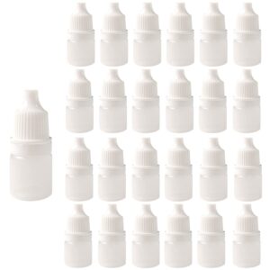 muluo 30 pcs 2ml empty plastic squeezable eye dropper bottle, white, 1.8in diameter, 4.2in length, polyethylene plastic