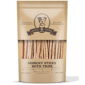 rakun munchy sticks with tripe - all-natural- bully sticks for dogs - 100% rawhide -treats sticks - nutritious reward sticks - high protein nutrition supplement - pack of 1(58 count)