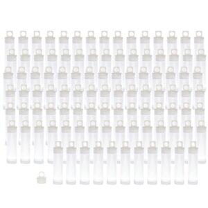 the beadsmith clear plastic tubes - 2-inch-long round tubes, 9/16 inches in diameter - hanging caps - use for beads, bath salts, wedding & party favors, home or office storage - bag of 100