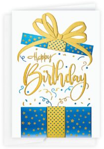 the gallery collection, 1 count card pack, birthday card with foil lined envelope (blow the lid birthday)