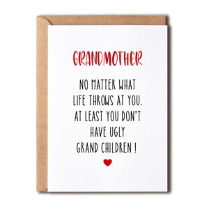 decolove grandmother card - no matter what life throws at you - cheeky birthday card for grandmother - funny greeting card for grandmother