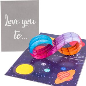 poplife love you to infinity 3d pop up card - birthday, just because, mother's day, father's day, graduation, valentine’s day - for her, him, for husband, for wife, for son, for daughter, for mom, dad