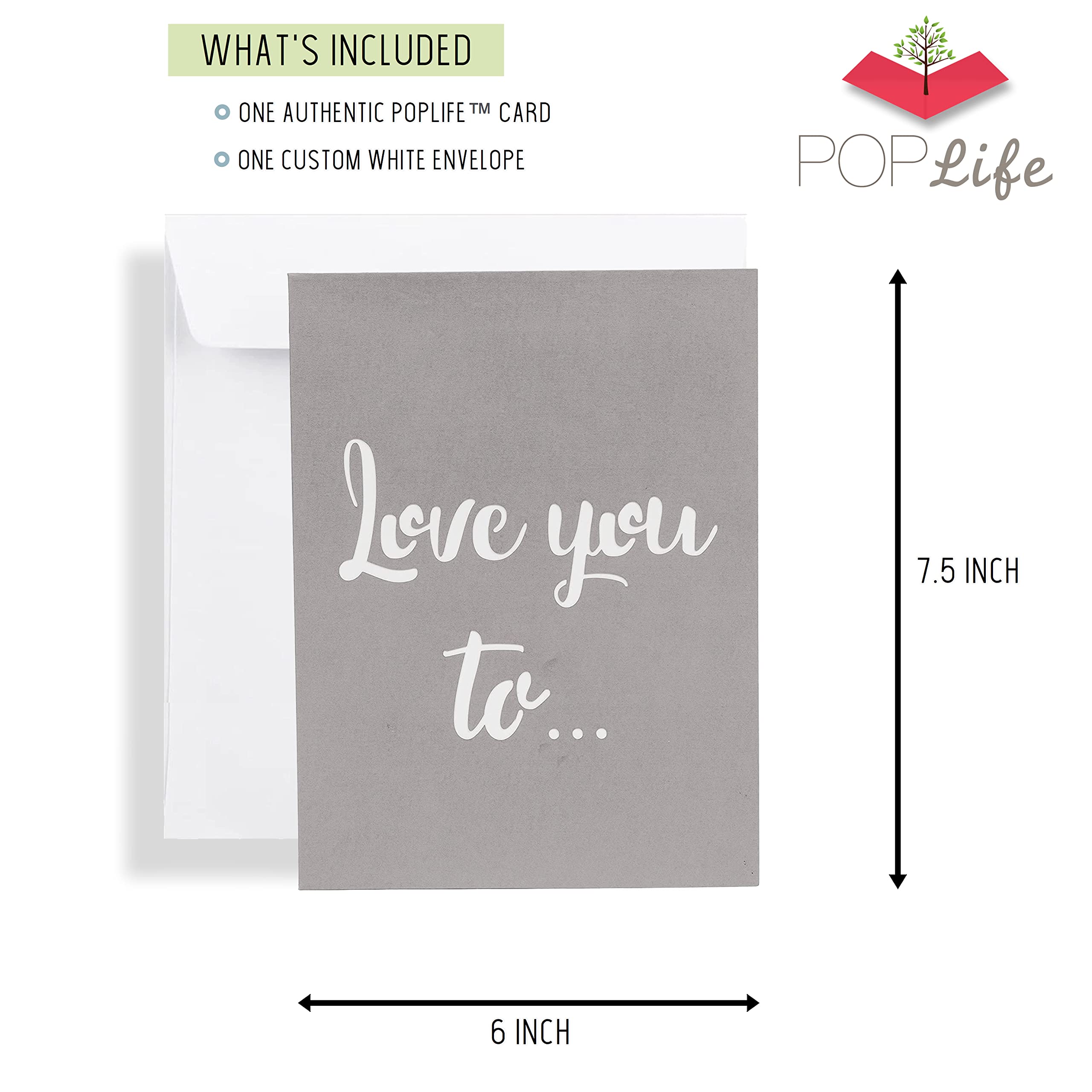 PopLife Love You to Infinity 3D Pop Up Card - Birthday, Just Because, Mother's Day, Father's Day, Graduation, Valentine’s Day - for Her, Him, for Husband, for Wife, for Son, for Daughter, for Mom, Dad