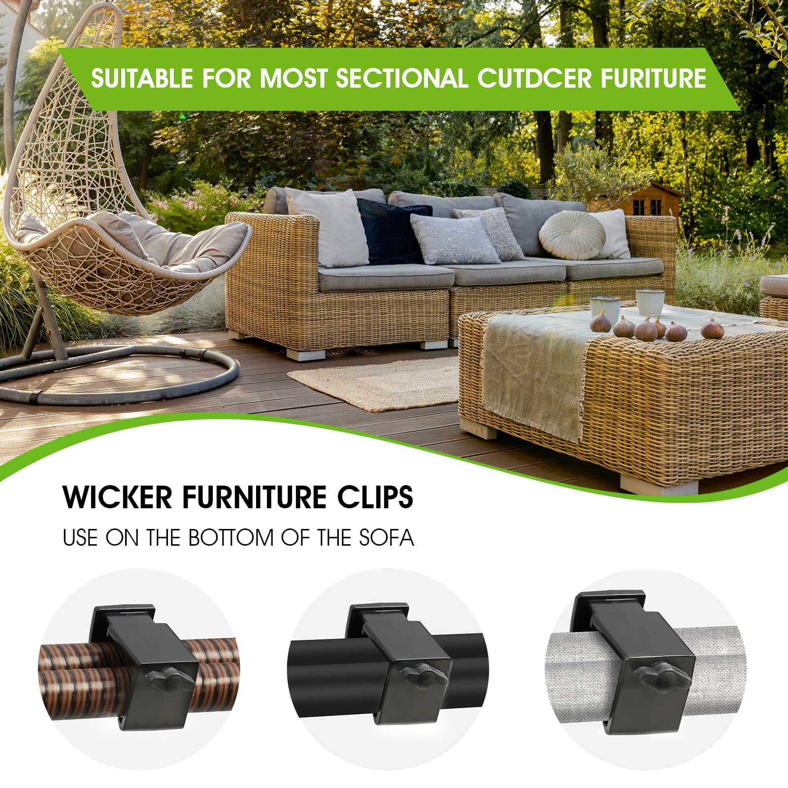 Adjustable Outdoor Furniture Clips Patio Sofa Clips,Sectional Sofa Furniture Chair Clips,Rattan Furniture Clamps Wicker Chair Fasteners, Connect The Sectional or Module Outdoor Couch Patio Furniture