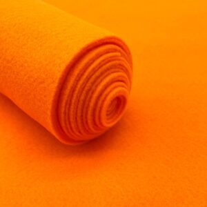 acrylic felt fabric pre cuts, 1 yard, 72 by 36 inches in length by ice fabrics - light orange