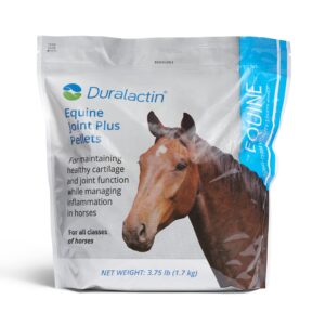 prn pharmacal duralactin equine joint plus pellets - joint health support supplement for horses helps support healthy cartilage, joint function & soreness management - 3.75 lbs