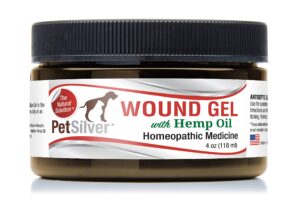 petsilver wound gel with complex ag21 & hemp oil | chelated silver 200 ppm | dog & cats | wounds | hot spots | itches | skin irritations | burns | rashes | sores | homeopathic relief | 4oz