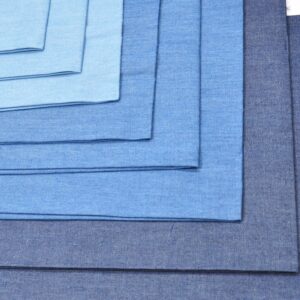 Denim 4.8OZ. Fat Quarter 6pcs 18inchX22inch 100% Cotton Fabric Solid Fabric Quilting Fabric Arts, DIY Crafts&Sewing Patchwork by Indigo Light,Middle and Deep Three Colors