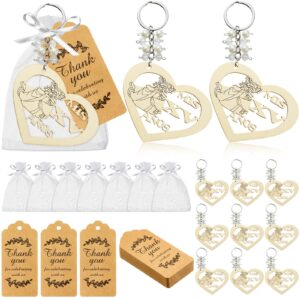 36 sets recuerdos de 15 quinceañera wooden heart shape keychain quinceañera party favors heart keychain with organza bags and thank you tags quinceanera souvenirs for guests birthday gifts