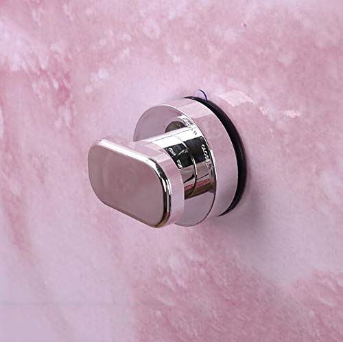 WANLIAN-Powerful Suction Cup Glass Mirror Door Handle, Refrigerator Drawer Bathroom Suction Cup Wall handrail, Bathtub Shower Handle Kitchen Drawer Cabinet Handle Suction Cup (Silver Trumpet)