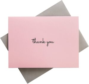 sweetzer & orange – pink thank you cards bulk box set of 24 blank cards with envelopes – 4x5.5” - baby shower note cards, wedding thank you cards or bridal shower thankyou card