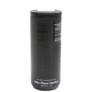 starbucks the first store pike place stainless-steel tumbler (12 oz, black)