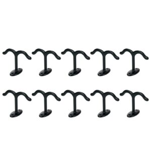 tighall 10 pcs zinc alloy black double prong ceiling hook, top mount hooks with screws for closet top kitchen cabinet garage hanging clothes, towels or other utensils