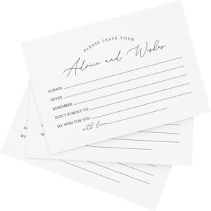 bliss collections advice and wishes cards, mad libs modern calligraphy, perfect for: bridal showers, wedding, baby shower, words of wisdom for bride and groom, 4"x6" cards (50 cards)