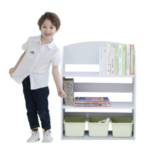 fantasy fields 3 tier bookshelves with rounded edges kids bookshelf, gray