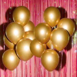 xo, fetti gold chrome birthday balloon set - 25 pk, 12" | bachelorette party decorations, bridal shower, birthday party, baby shower, engagement