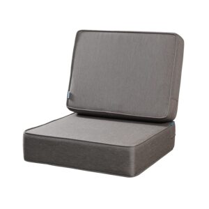 artplan outdoor deep seat cushions set for patio furniture,24x24x6,back18x24x6 inches,extra thick patio replacement cushions,square,grey