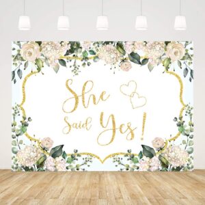 ablin 7x5ft she said yes backdrop pink floral bridal shower decorations bachelorette bride to be engagement party decorations cq321 0