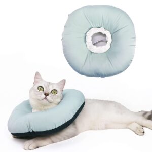 nua-clox soft cat cone collar,cute cat neck cone recovery collar,comfortable cone for cat after surgery to stop licking,healing elizabethan e collar,adjustable cat cones for cats,kittens,puppies