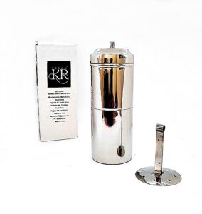 keram south indian drip coffee maker 4/5 cup 10.14 oz(300 ml) permanent/reusable phin filter small/mini-metal ss 304 for camping manual dripper makers