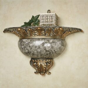 touch of class ashfield acanthus leaf aged gold and black wall shelf