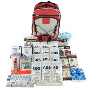 72 hour emergency kit - 2-person, 3 day backpack, first aid kit, survival blanket, emergency food, emergency water portable disaster preparedness go-bag for earthquake, fire, flood