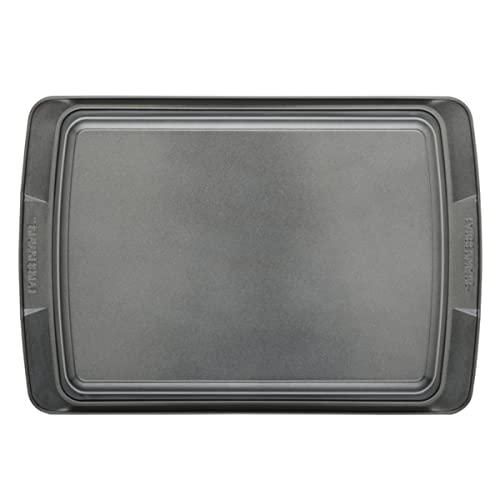 Farberware Bakeware Nonstick Roasting Pan/Roaster with U-Rack, 14.75 Inch x 10.75 Inch - Gray