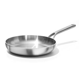 oxo mira tri-ply stainless steel, 10" frying pan skillet, induction, multi clad, dishwasher and metal utensil safe