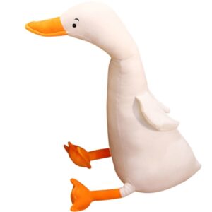 oukeyi white swan stuffed animal, funny duck plush doll, soft pillow cushion cute goose plush toy stuffed animals toy gifts for kids (65 cm/25.6 inch