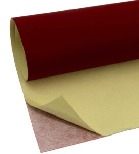 self adhesive velvet fabric stickyfelt sheets ，jewelry， drawer liners craft fabric peel and stick paper 17.78 x 199.78 cm(red)