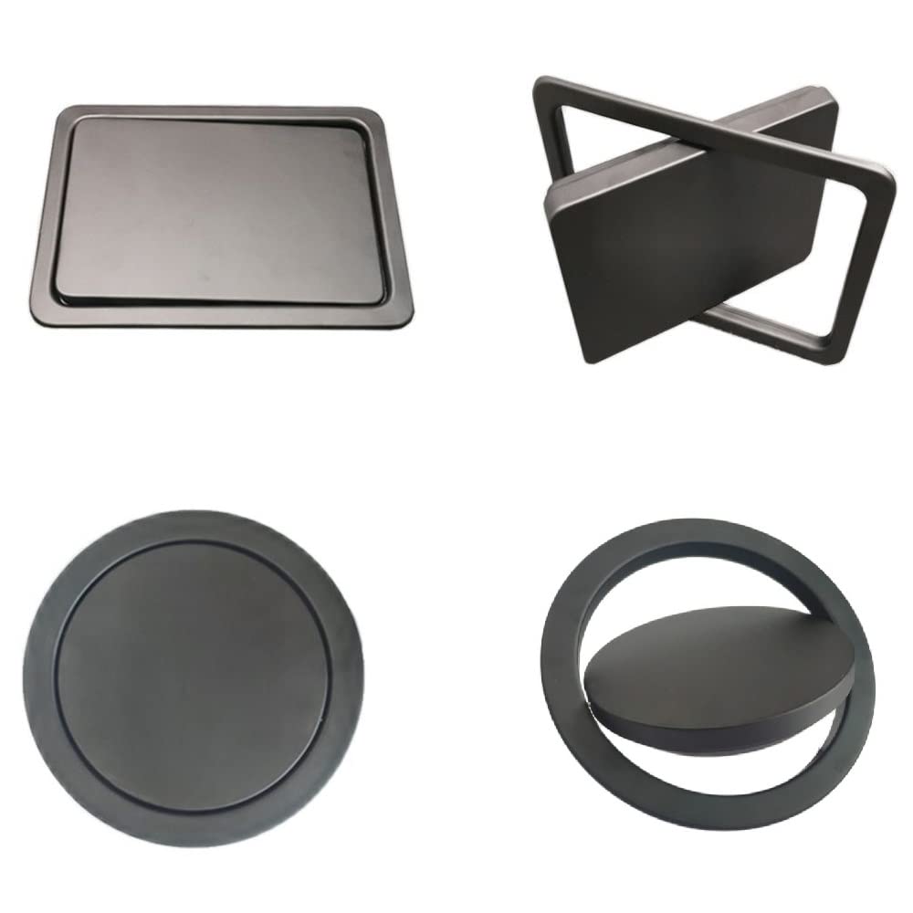 Round Rectangle Flush Flip-top Swing Cover Lid Trash Waste Chute Kitchen Bath Benchtop Countertop Grommet Matte Black (S227)