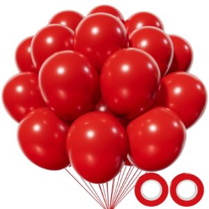 100pack red balloons 12 inch, red latex balloons for kids party balloons supplies wedding birthday bridal shower decorations.