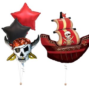 pirate foil balloons.pirate ship skull captain balloon for pirate party decorations,pirate theme birdthday party decorations.halloween party