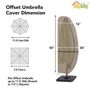 Easy-Going Patio Umbrella Cover Outdoor Offset Umbrella Cover Waterproof Cantilever Parasol Cover for 7.5ft to 11.5ft Banana Frame Umbrella, Camel