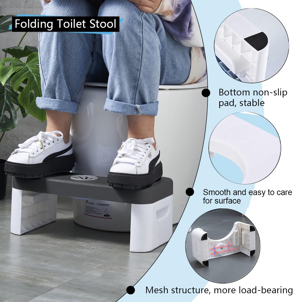 Toilet Stool, Folding Toilet Stool, Squatting Toilet Stool, Bathroom Toilet Stool, Potty Step Stool, Splicable Poop Stool, Step Toilet Stool Bathroom, Bathroom Potty Step Stool