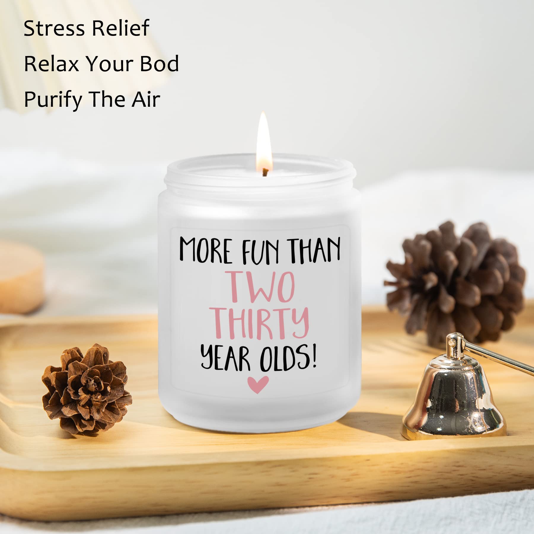 60th Birthday Gifts for Women, Men- Funny Happy 60th Bday Gift Ideas- Turning 60 Year Old Birthday Present for Best Friends, Wife, Mom, Dad, Sister, Grandma- Lavender Candles