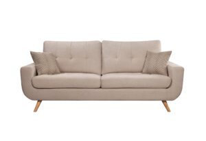 abbyson living paige sofa - modern design, fabric, stain resistant, ivory