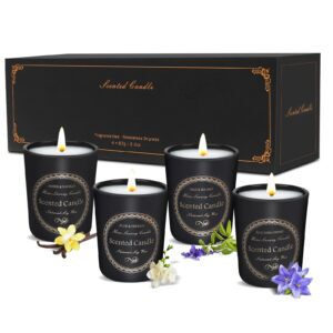 candles gifts for women, home scented candle set, soy candles with essential oil, 4x2.2oz portable travel fragrances scented candles gift set, christmas gifts, birthday gifts for women