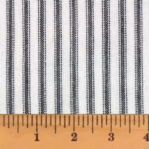 medium weight black white ticking stripe homespun cotton fabric by jcs - sold by the yard