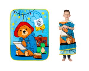 franco kids bedding super soft micro raschel throw, 46 in x 60 in, paddington bear