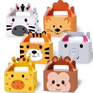 12 pack jungle safari animals party favor boxes zoo animals theme happy birthday goodies treat boxes jungle safari party candy gift bags for kids baby shower party decorations supplies