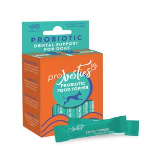 probesties complete dental care for dogs (lg), probiotic food topper dental powder for dogs - bad breath treatment for dogs - dog breath freshener & perio support - dog bad breath eliminator