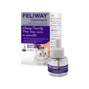 feliway optimum 30 day diffuser refill - calms cats better than ever - helps with more signs of cat stress, in more situations (refill d921 - use with feliway optimum cat pheromone diffuser)