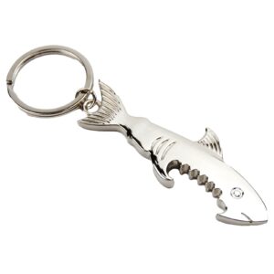 topasion creative metal corkscrew shark beer bottle opener keychain pendant