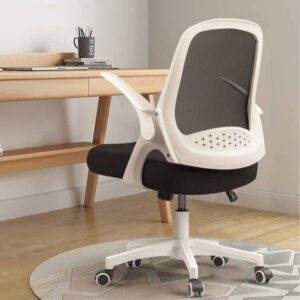 devoko office chair mesh desk chair ergonomic office chair with lumbar support swivel computer task chair with flip-up arms adjustable height (black)